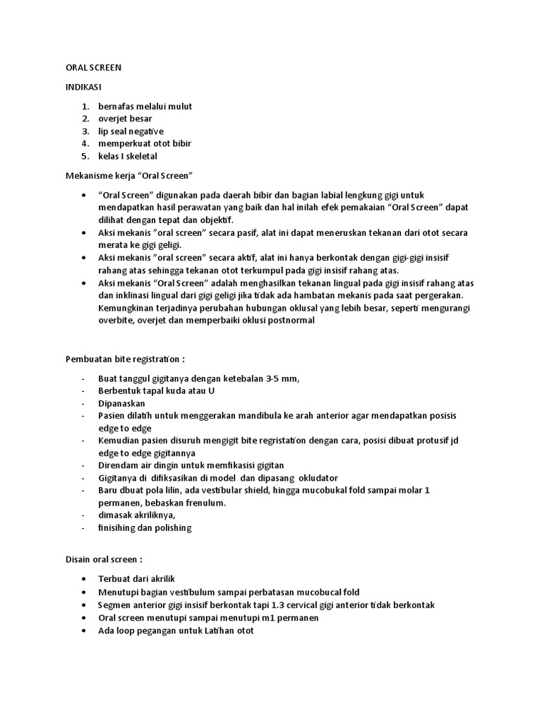 Oral Screen | PDF