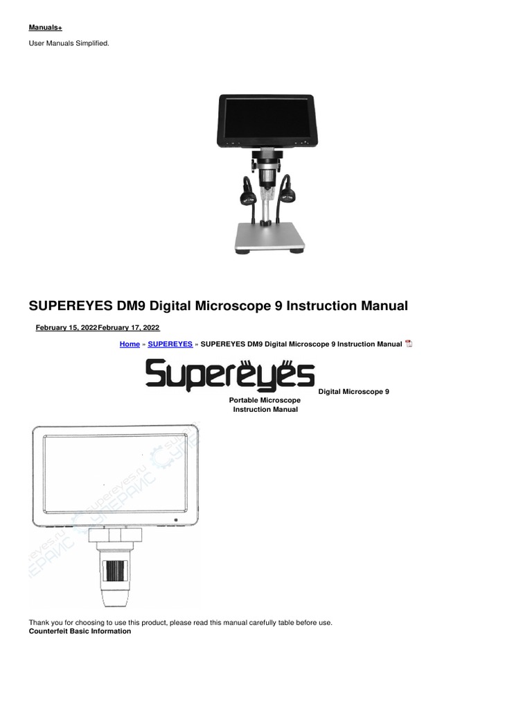 dm9 Digital Microscope 9 Manual | PDF | Usb | Video