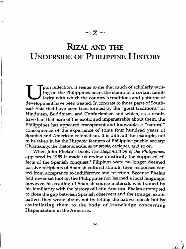 Ileto's Rizal and The Underside of Philippine History | PDF