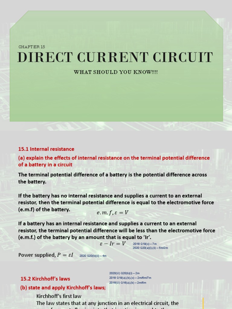 15 Direct Current Circuits | PDF