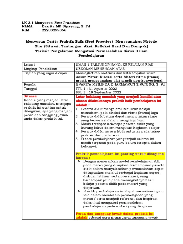 LK 3.1 Menyusun Best Practices | PDF