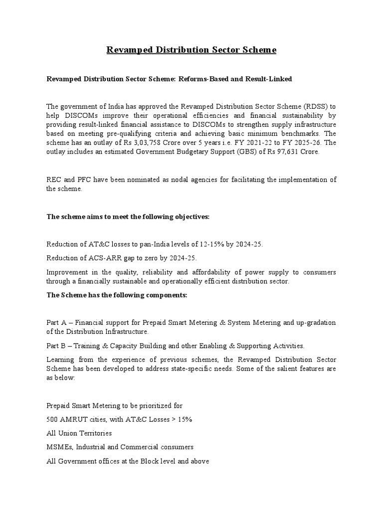 RDSS 2 | PDF | Infrastructure | Water And Politics