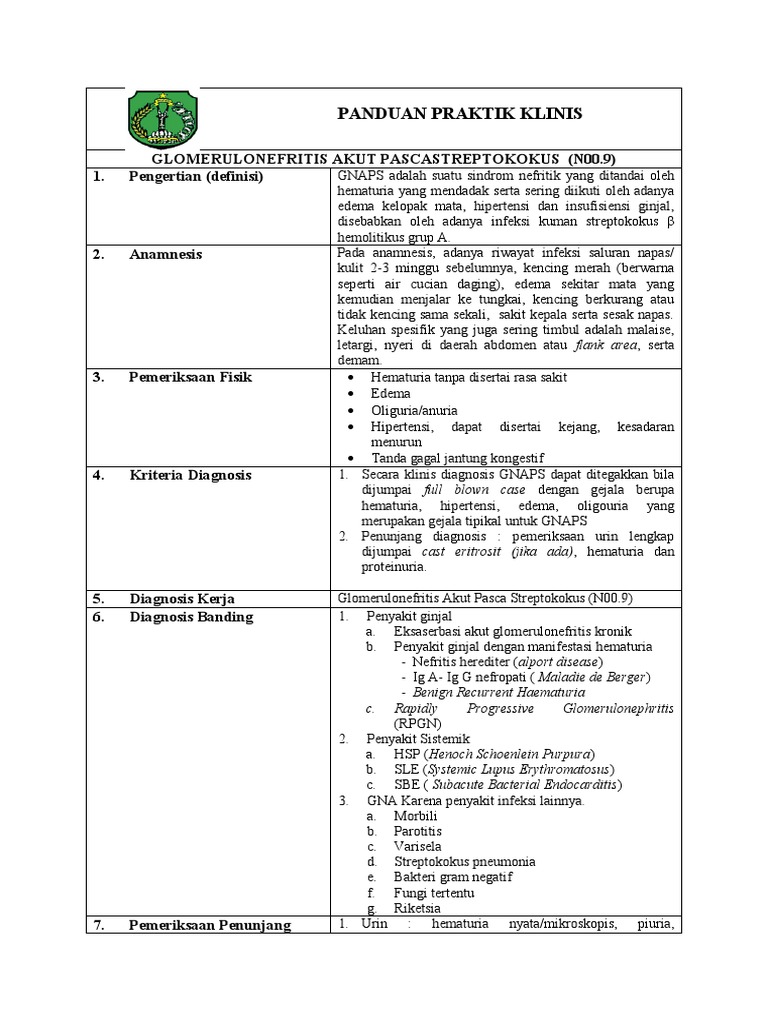 Panduan GNAPS: Diagnosis dan Tata Laksana | PDF