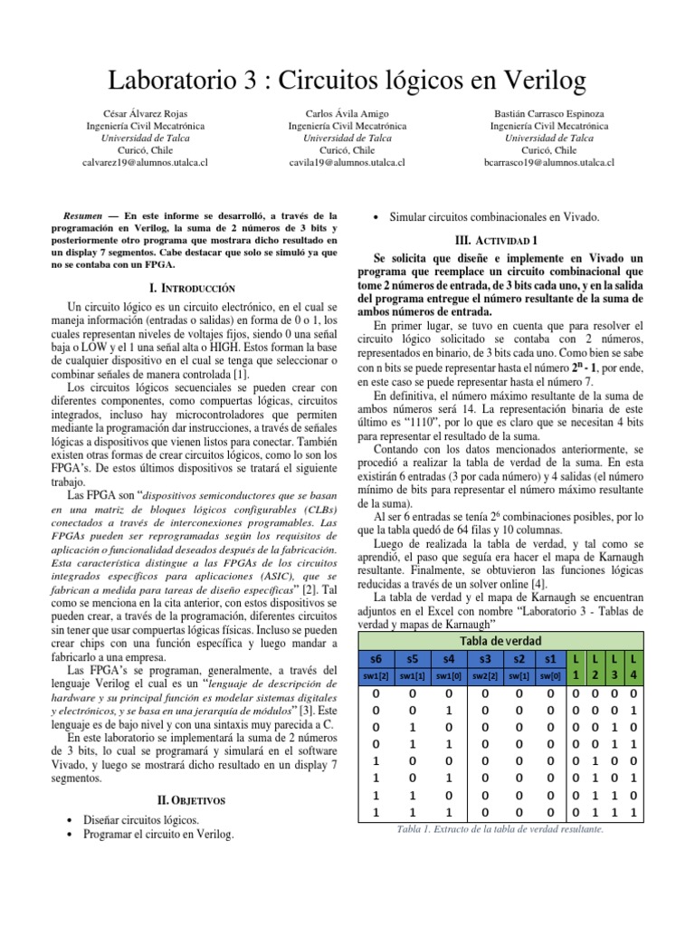 Lab3 SD Álvarez Ávila Carrasco | PDF | Arreglos de compuertas lógicas programables en sitio ...