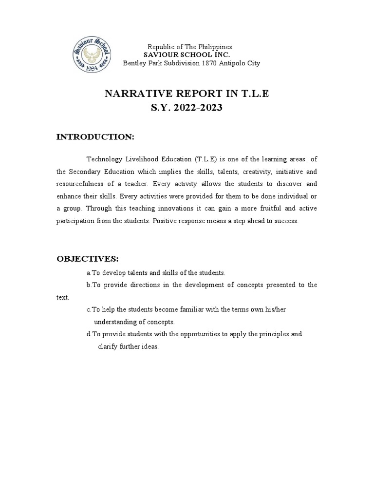 Narrative Report Tle | PDF