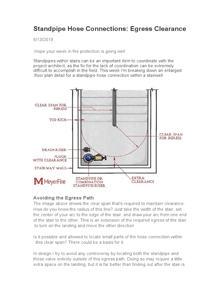 Standpipe Hose Connections Egress Clearance | PDF | Stairs ...