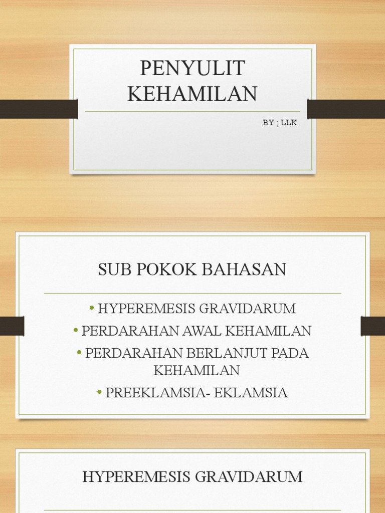 Penyulit Kehamilan Bu Lilik | PDF