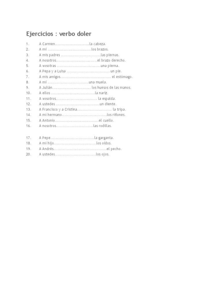 Ejercicios - Doler | PDF