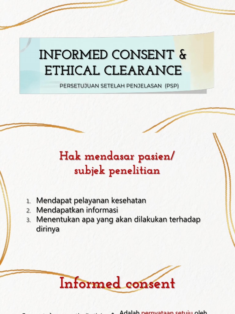 Informed Consent Ethical Clearance | PDF
