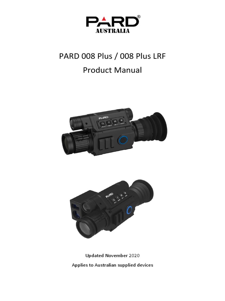 PARD 008P Manual Australia v1.2 | PDF | Telescopic Sight | Equipment