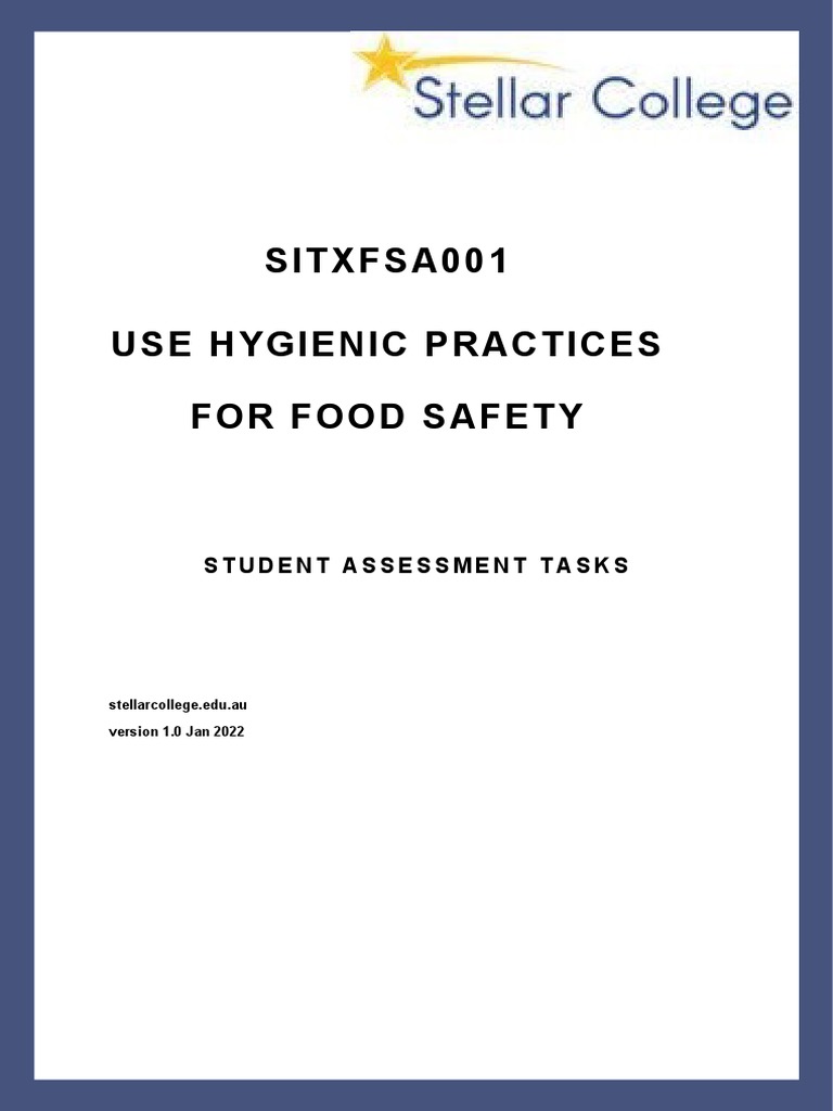 SITXFSA001 Student Assessment Tasks - Set-2 | PDF | Food Safety ...