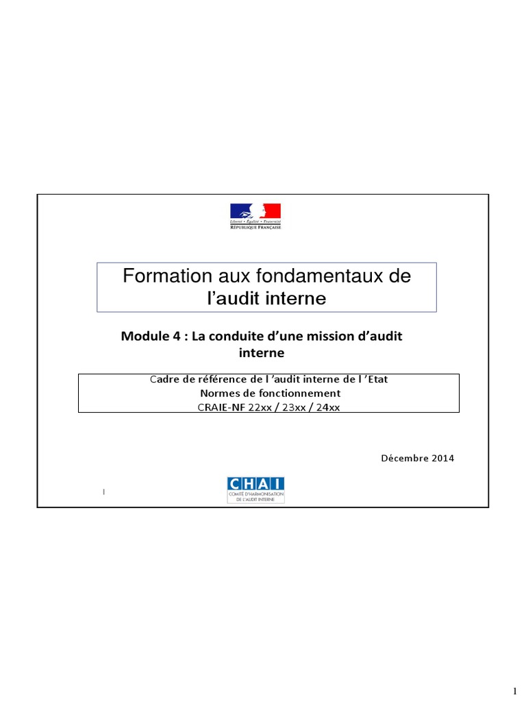 Module 4 - La Conduite D'une Mission D'audit Interne | PDF | Audit ...