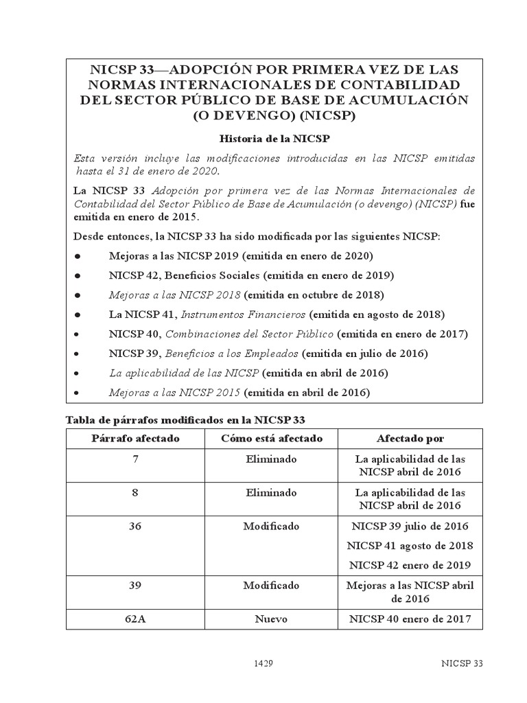 Nicsp33 2020 | PDF | Devengo | Contabilidad