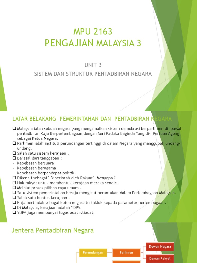 Unit 3 Sistem Dan Struktur Pentadbiran Negara Pdf