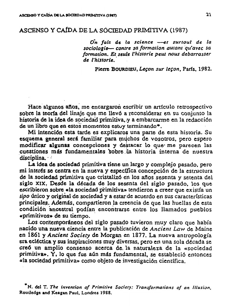 Asscenso y Caida de La Sociedad Primitiva - Adam Kuper (Articulo) | PDF ...