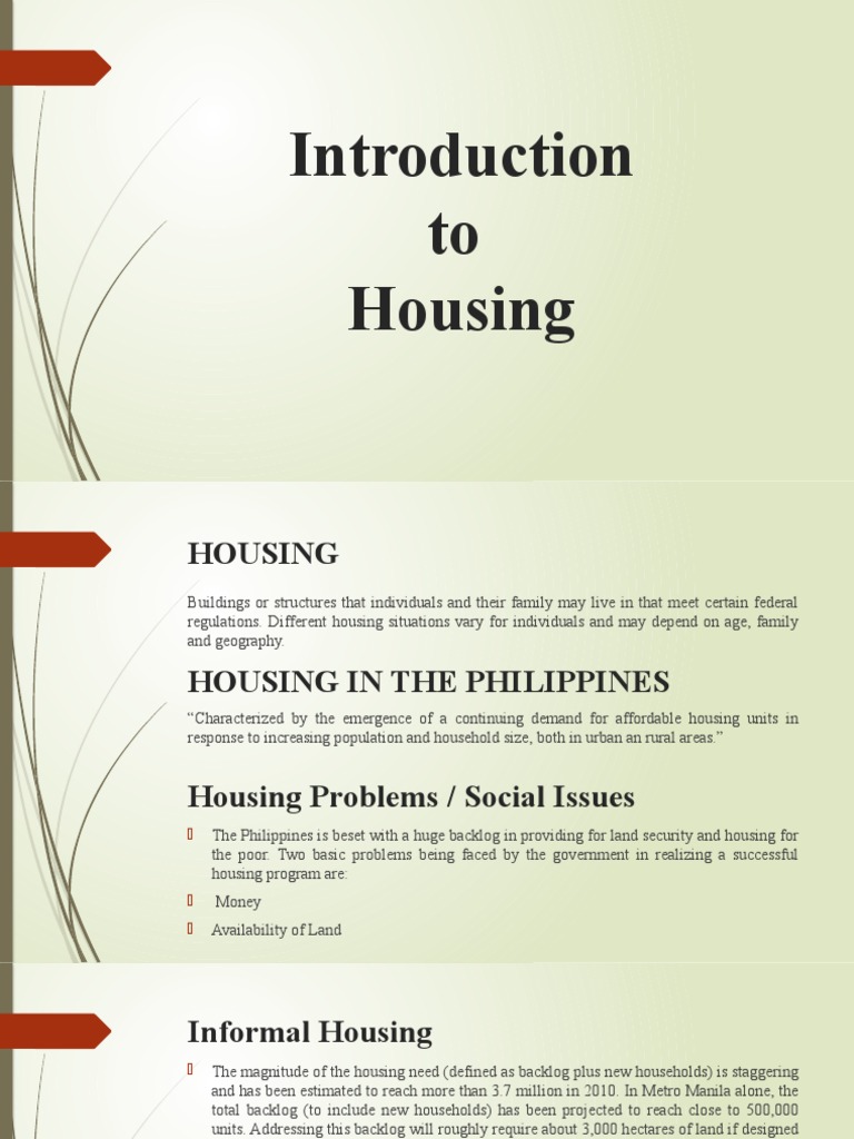 INtroduction To Housing | PDF | Homelessness | Mortgage Loan