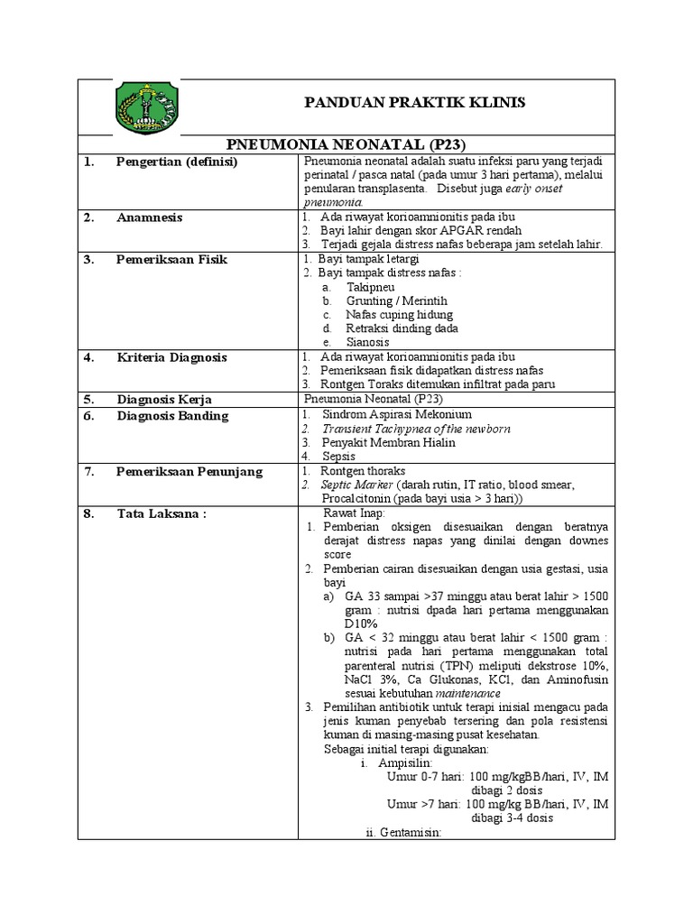 Pneumonia Neonatal | PDF