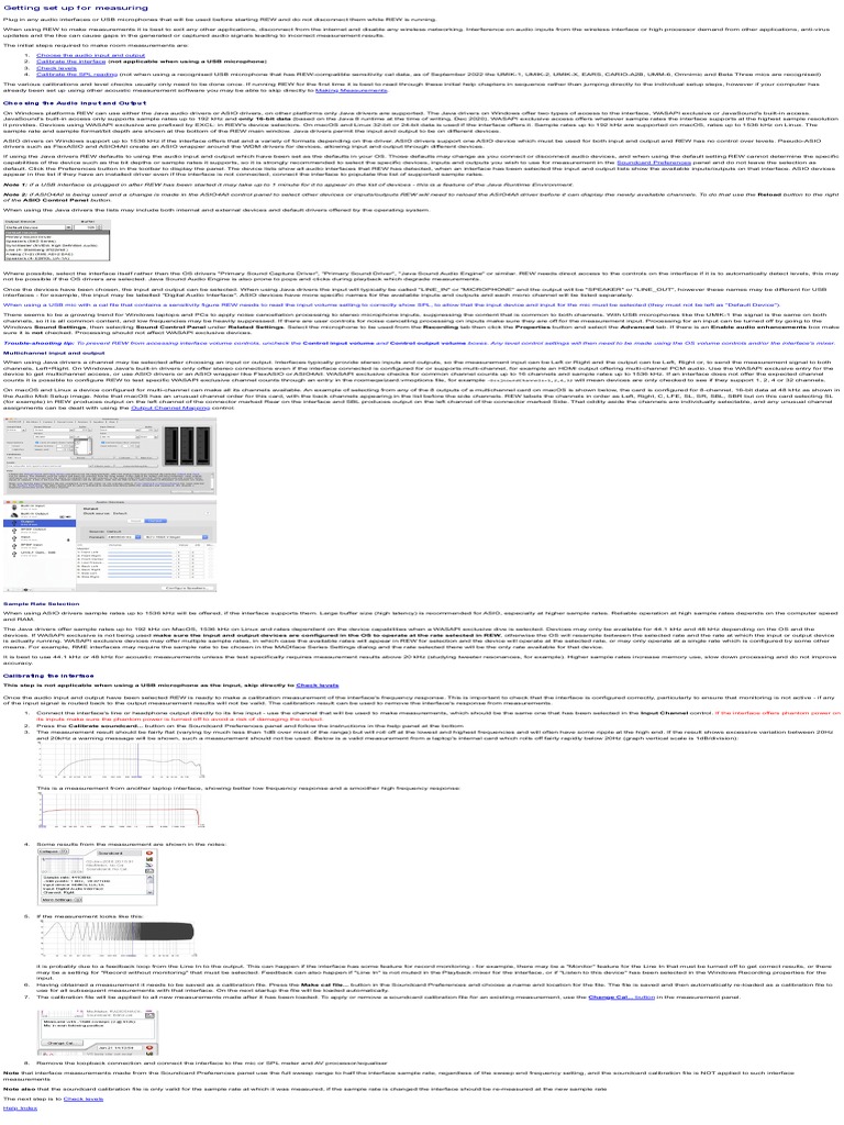 Getting Set Up For Measuring | PDF | Microphone | Input/Output