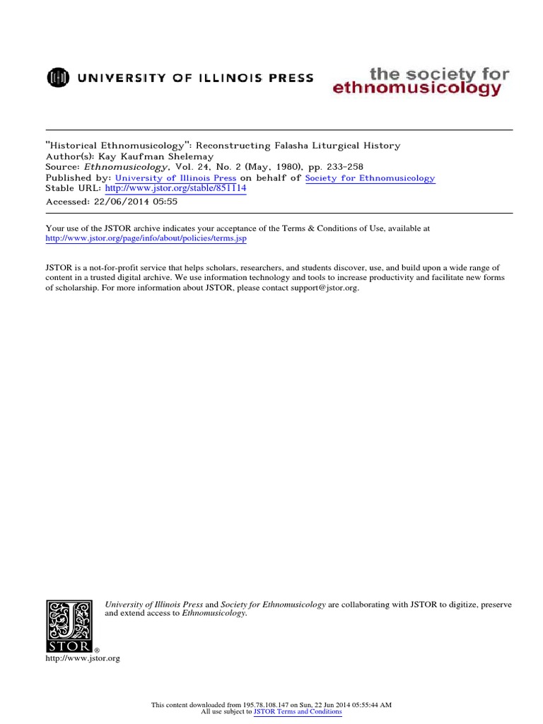 Reconstructing Falasha Liturgical History | PDF | Jews | Musicology