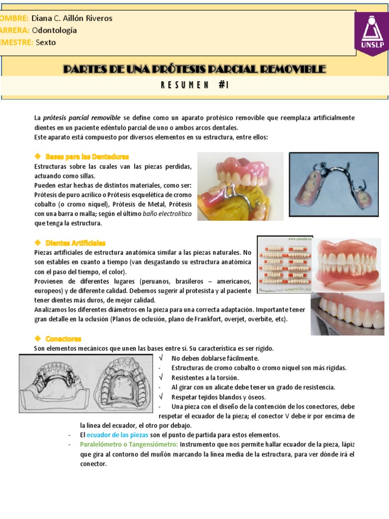1 Partes de Una PPR (Prótesis Parcial Removible) | PDF | Dentadura ...