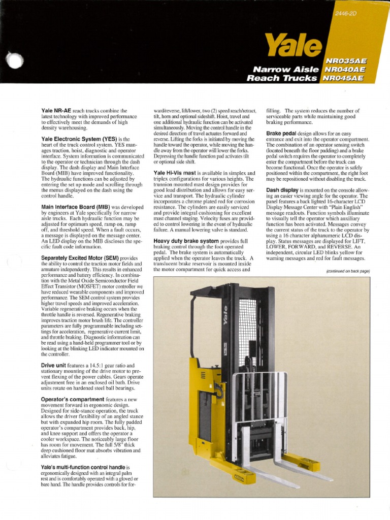 NR0 35-40-45 AE YALE Ficha Técnica. | PDF