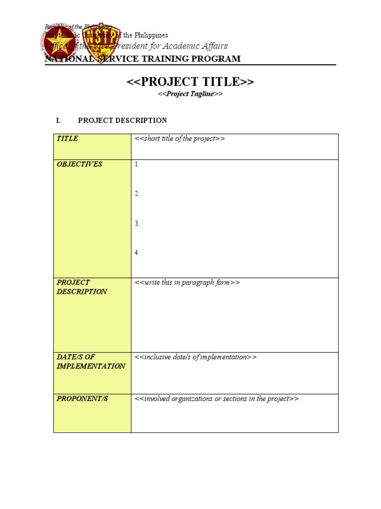 NSTP Project Proposal Template | PDF | Business