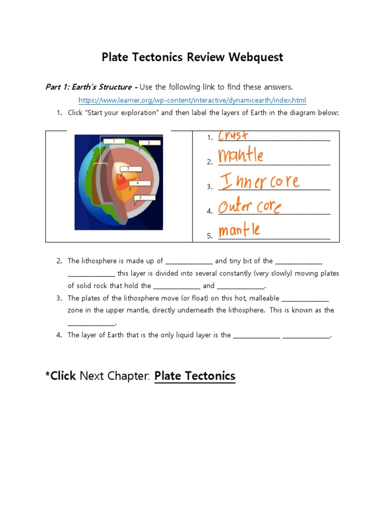 Plate Tectonics Review Webquest | PDF | Plate Tectonics | Volcano