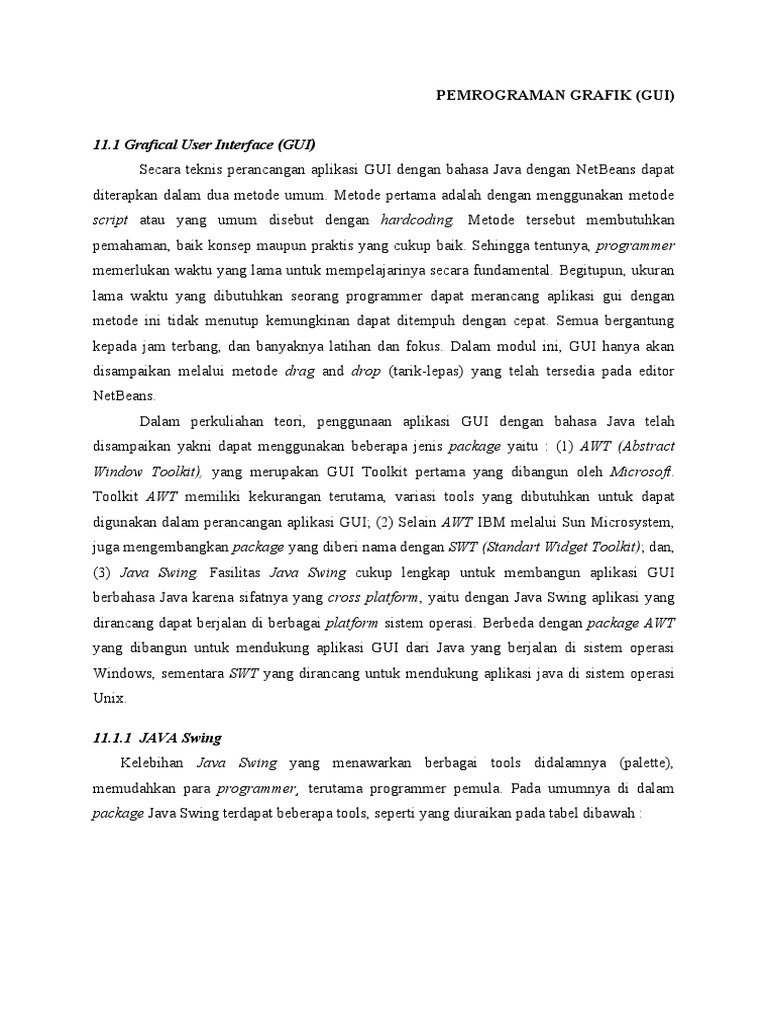 Pemrograman GUI dengan Java | PDF