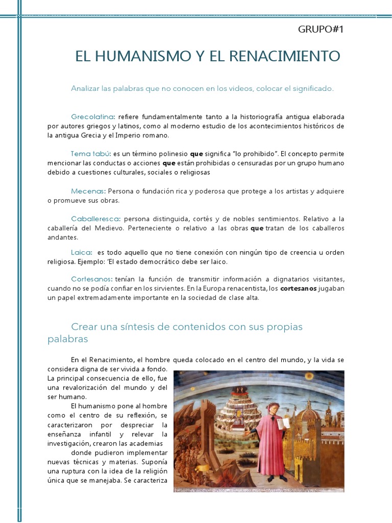 Humanismo y Renacimiento: Un Resumen | PDF | Renacimiento | imperio ...