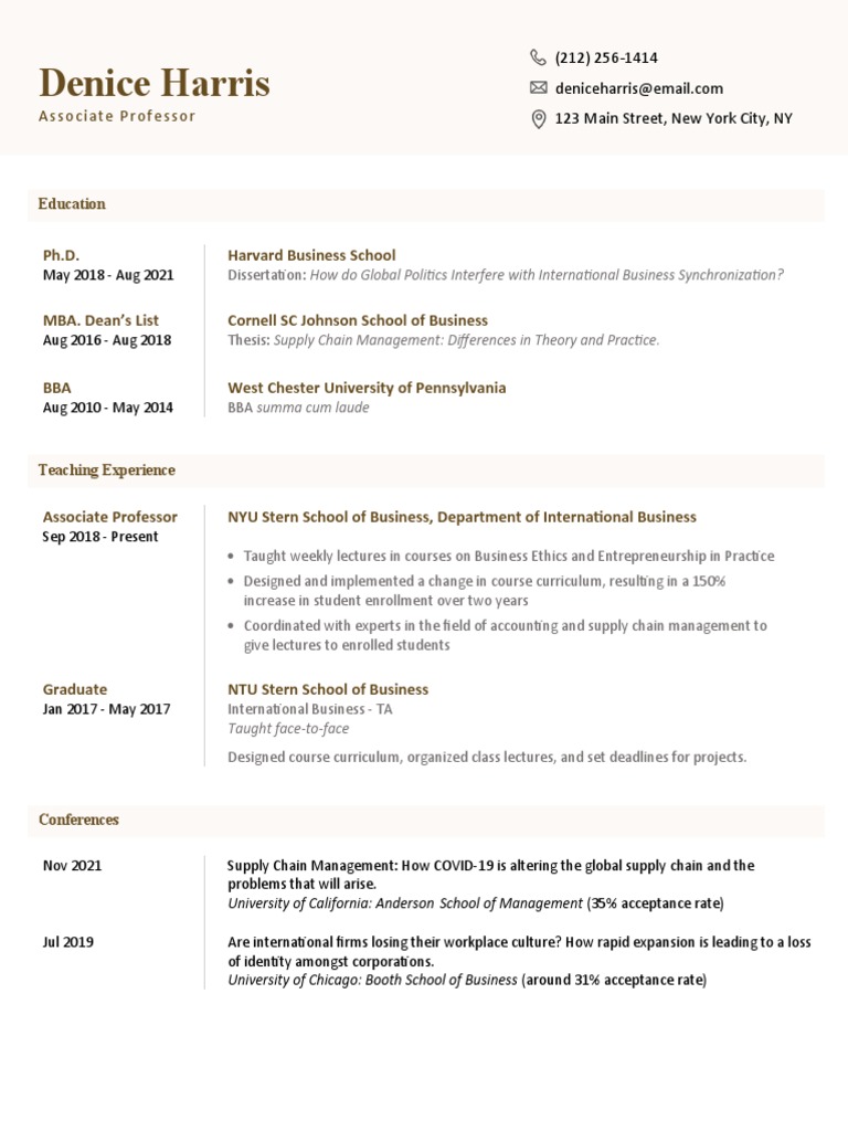 Graduate CV Template Brown | PDF | Business