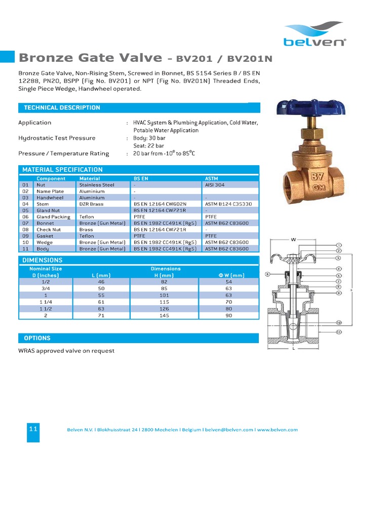 Belven Gate Valve BV201 | PDF