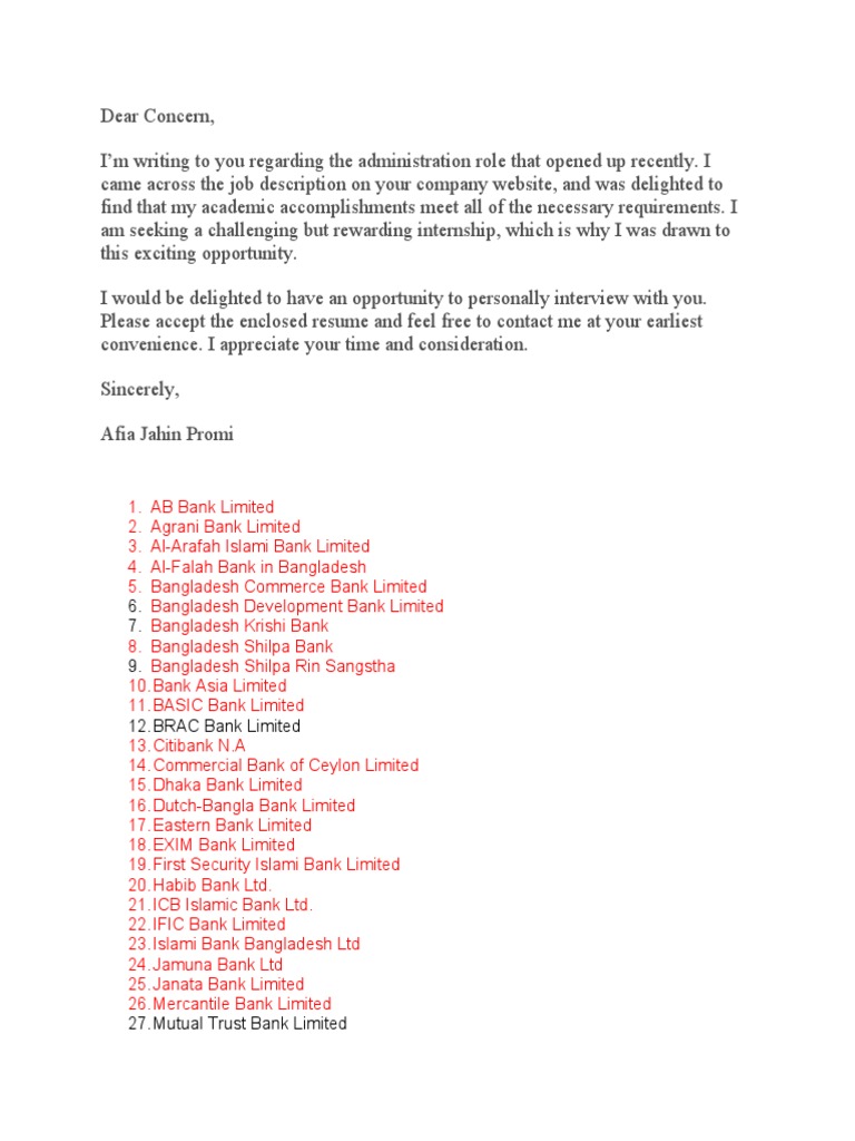 Cover Letter | PDF | Denmark | Bangladesh