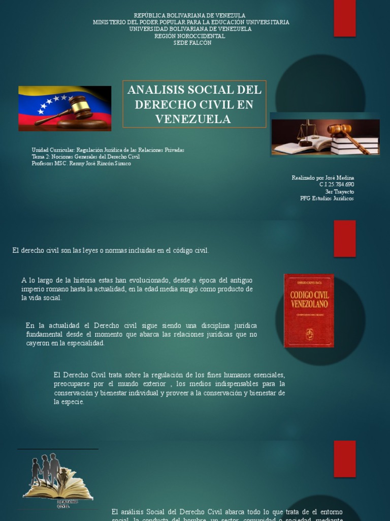 Diapositivas Analisis Derecho Civil Vzlano | PDF | Derecho Civil (Common Law) | Venezuela