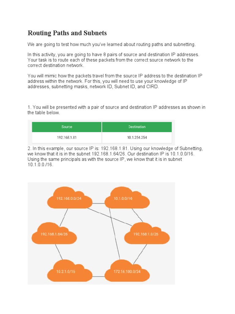 Modul 2 - Routing Paths and Subnets | PDF | Routing | Computer Network Modul 2 - Routing Paths and Subnets | PDF | Routing | Computer Network
