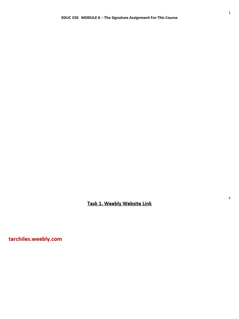 Educ 150 Signature Assignment Module 6 1 New | PDF | Teachers | Natural ... Educ 150 Signature Assignment Module 6 1 New | PDF | Teachers | Natural ...