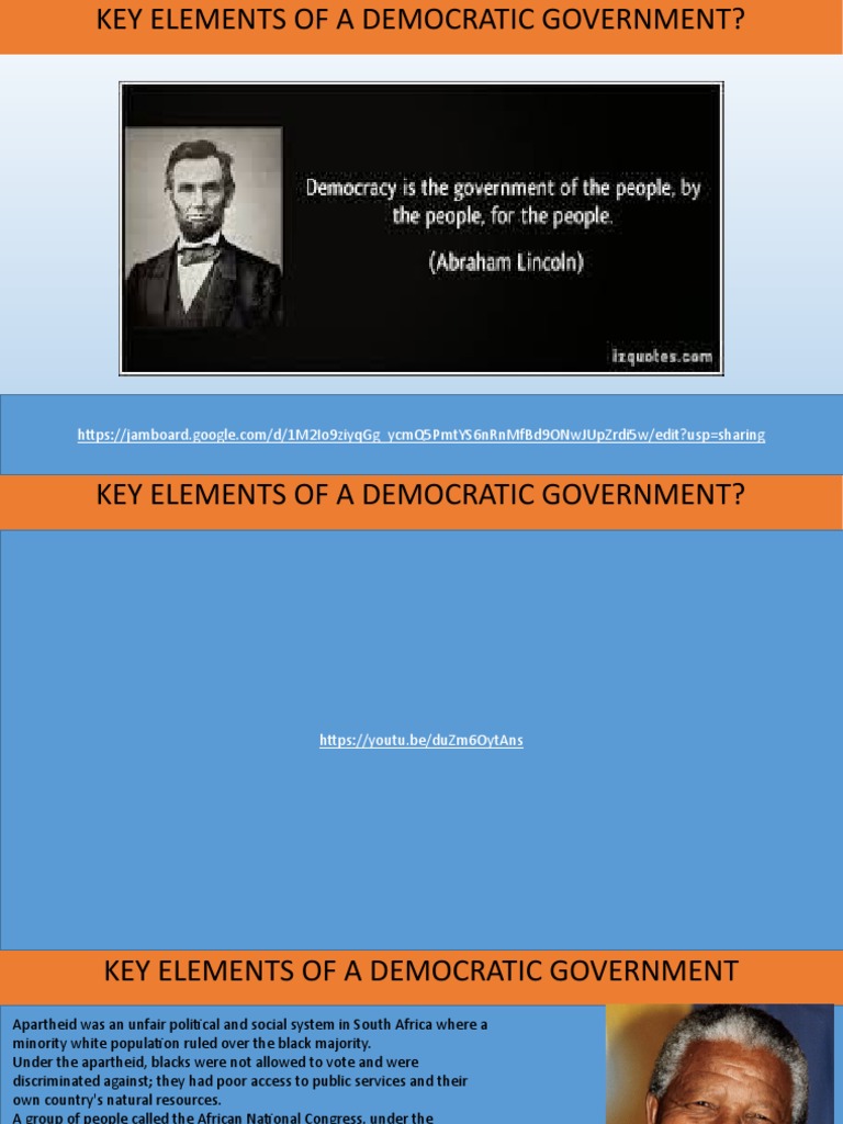 Key Elements of A Democratic Government | PDF | African National ...