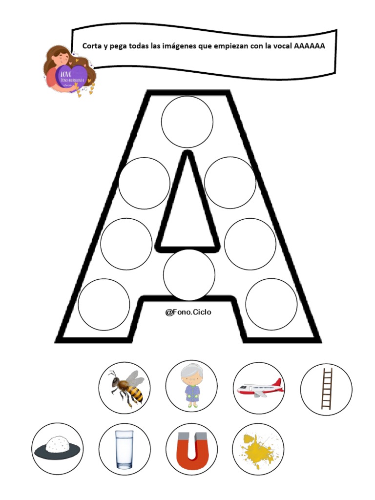 Actividad - Sonido Inicial Con Vocales Fono - Ciclo | PDF