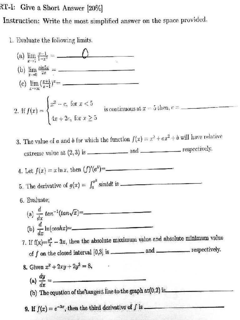 @aconcise Applied Maths ASTU Final Exam | PDF