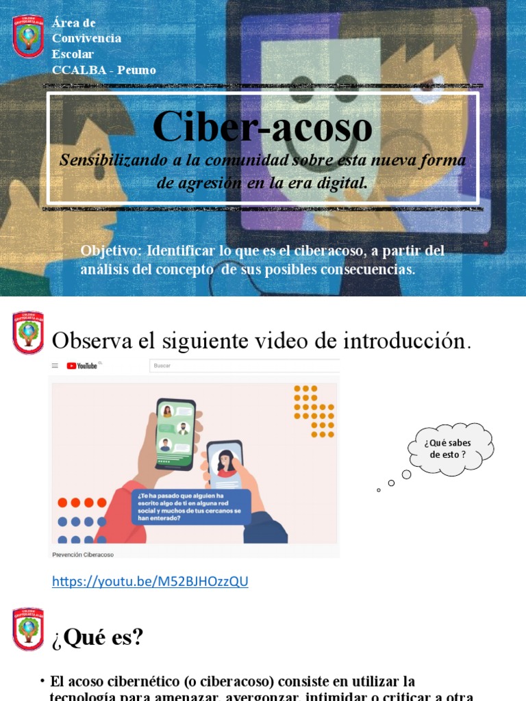 CIBERACOSO PPT ENSEÑANZA BÁSICA 5to A 8vo Básico | PDF | Acoso cibernético