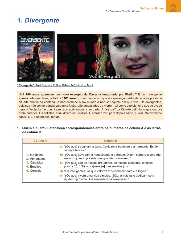 Guiao Do Filme Divergente | PDF | Verdade | Conhecimento