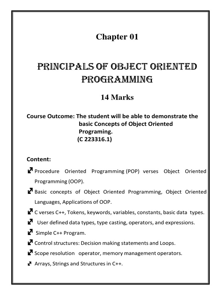 1principals Of Object Oriented Programming Pdf Object Oriented Programming Data Type 