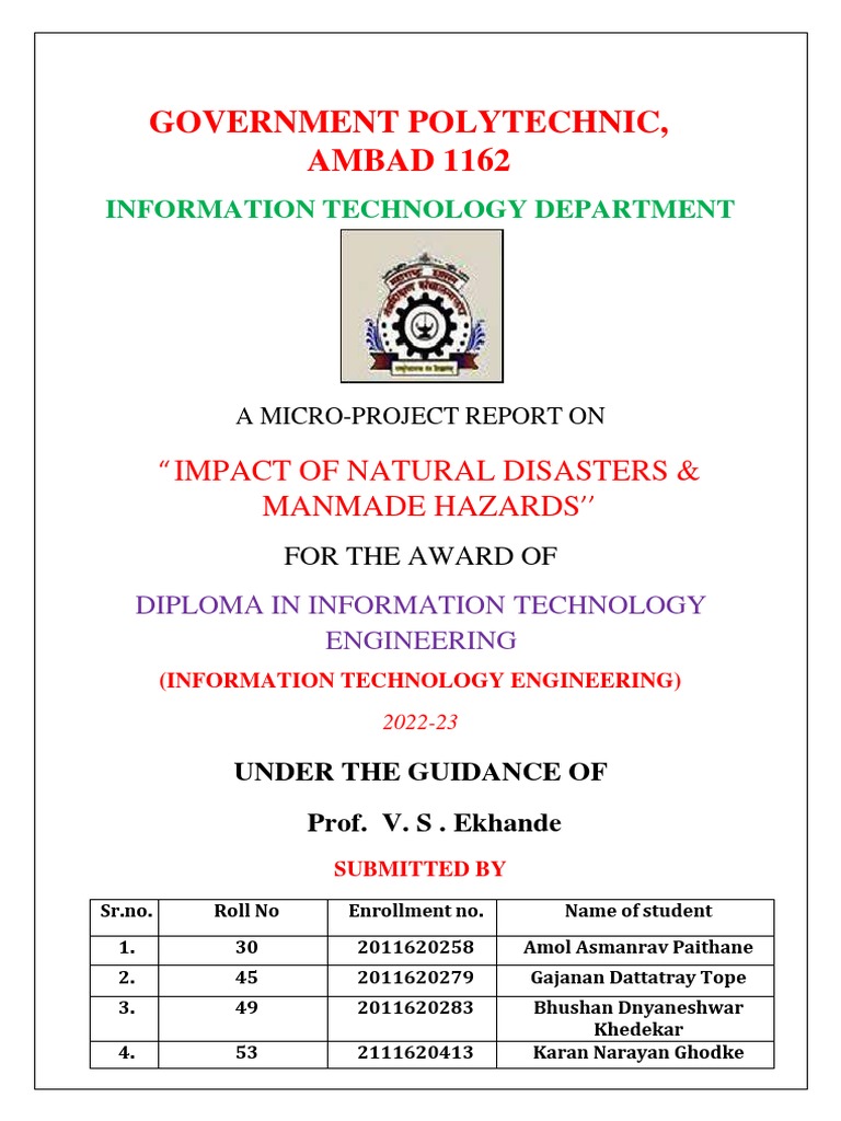 Government Polytechnic, AMBAD 1162: Information Technology Department | PDF