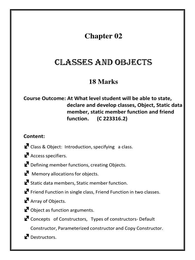 2.classes and Objects | PDF | Constructor (Object Oriented Programming ... 2.classes and Objects | PDF | Constructor (Object Oriented Programming ...