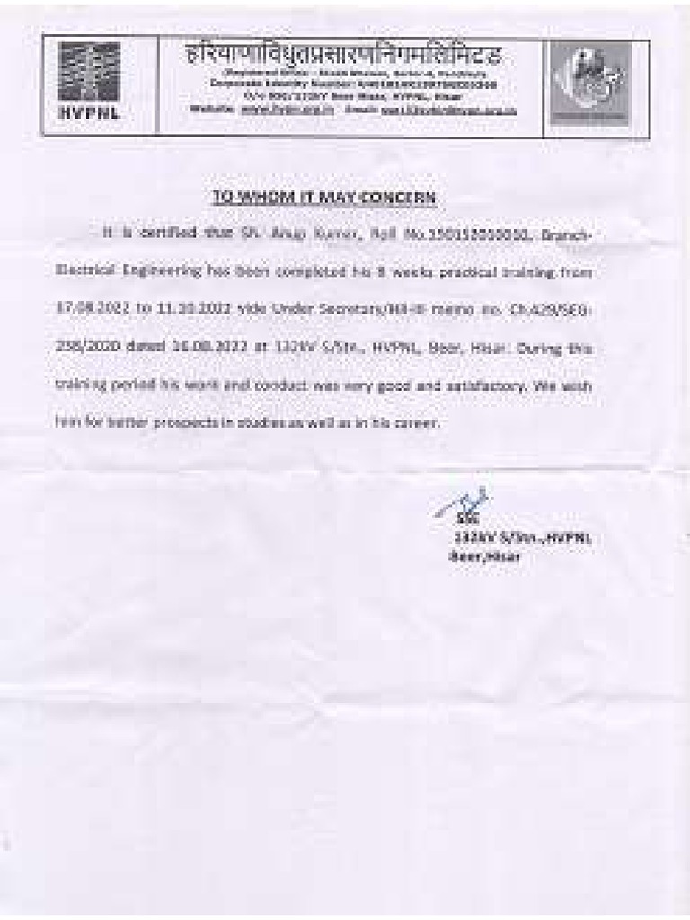 HVPNL Certificate | PDF