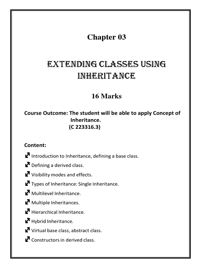 3extending Classes Using Inheritance Pdf Class Computer Programming Inheritance Object 