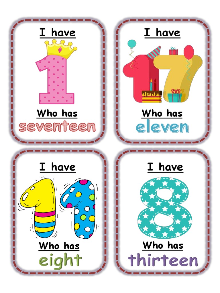I Have Who Has Numbers (1-50) | PDF
