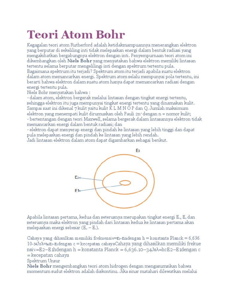 Teori Atom Bohr dan Spektrum | PDF