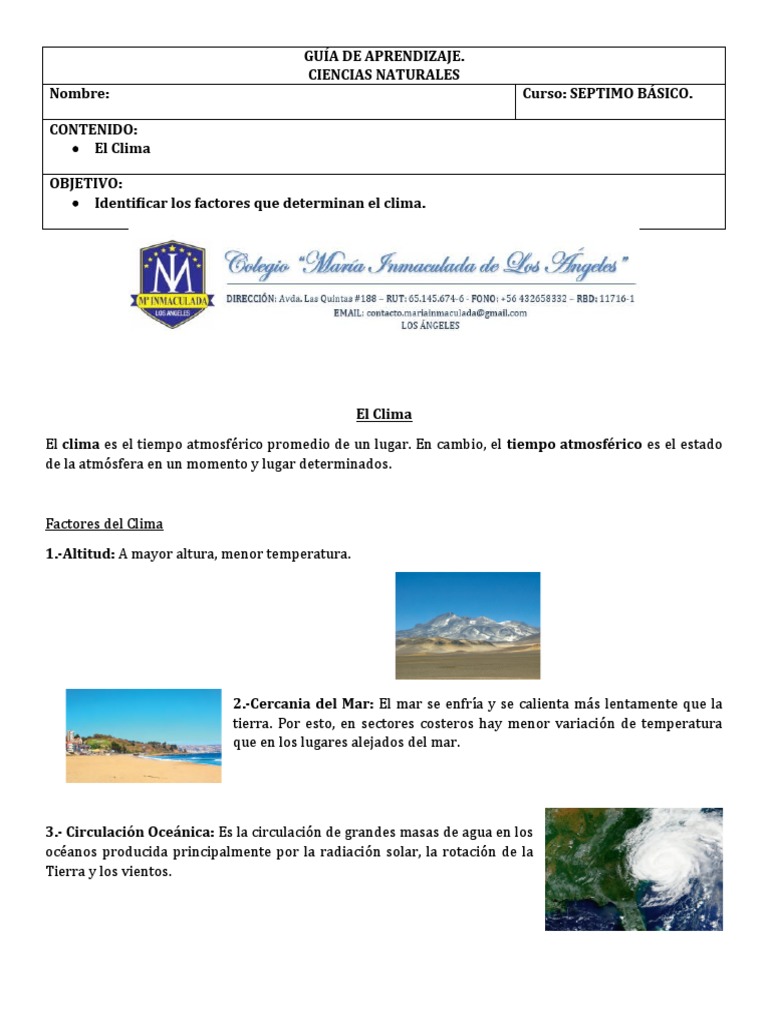 Factores que determinan el clima | PDF