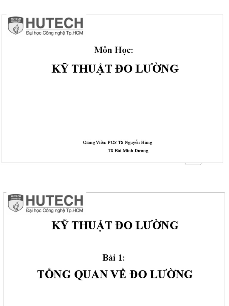 Bai 1 - Tong Quan Ve Do Luong - Duong Bui - BW | PDF