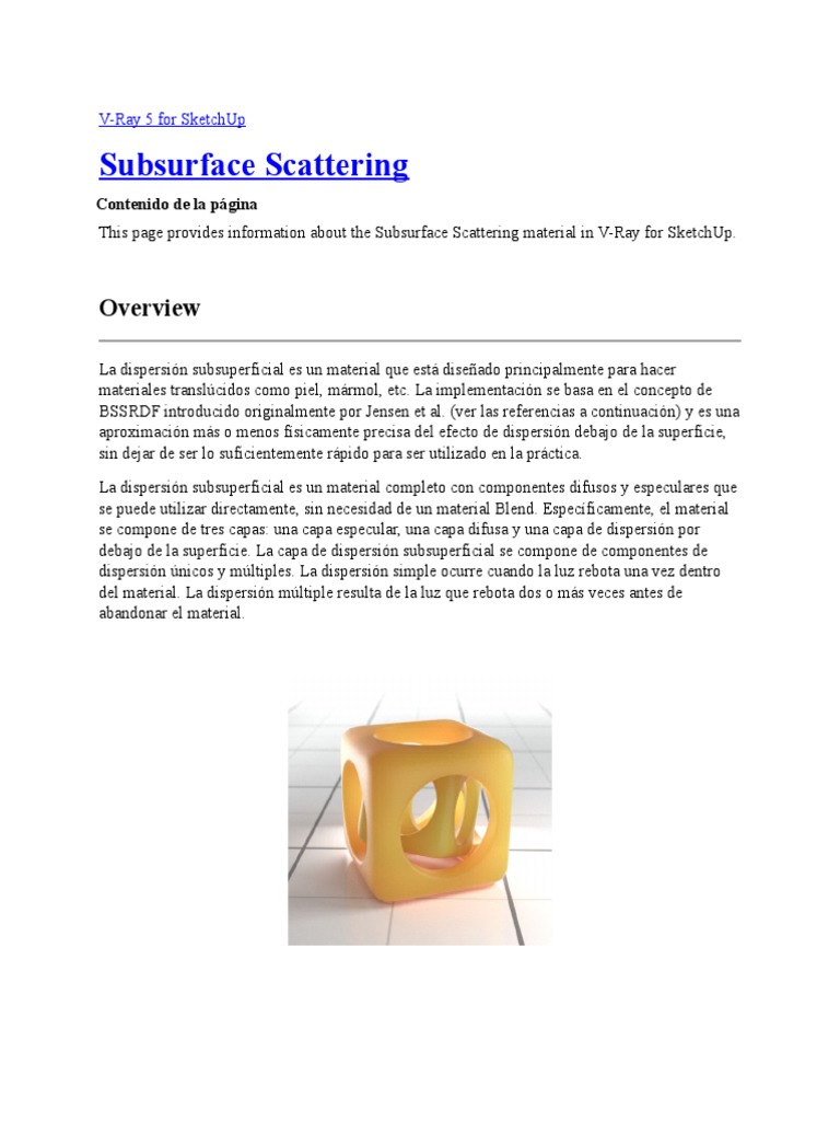 Material Subsurface Scatterin | PDF | Dispersión (óptica) | Ligero